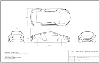 KIQUE DESIGN: Draft drawing for a scale car model