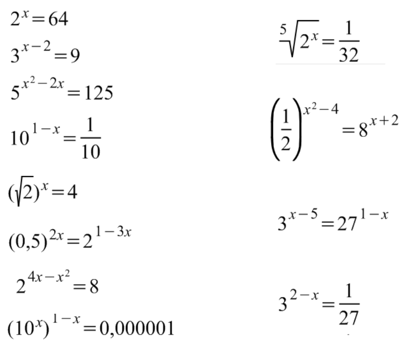 .: Equações exponenciais