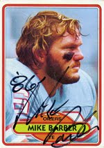 An Autograph A Day: Former Houston Oilers Tight End Mike Barber