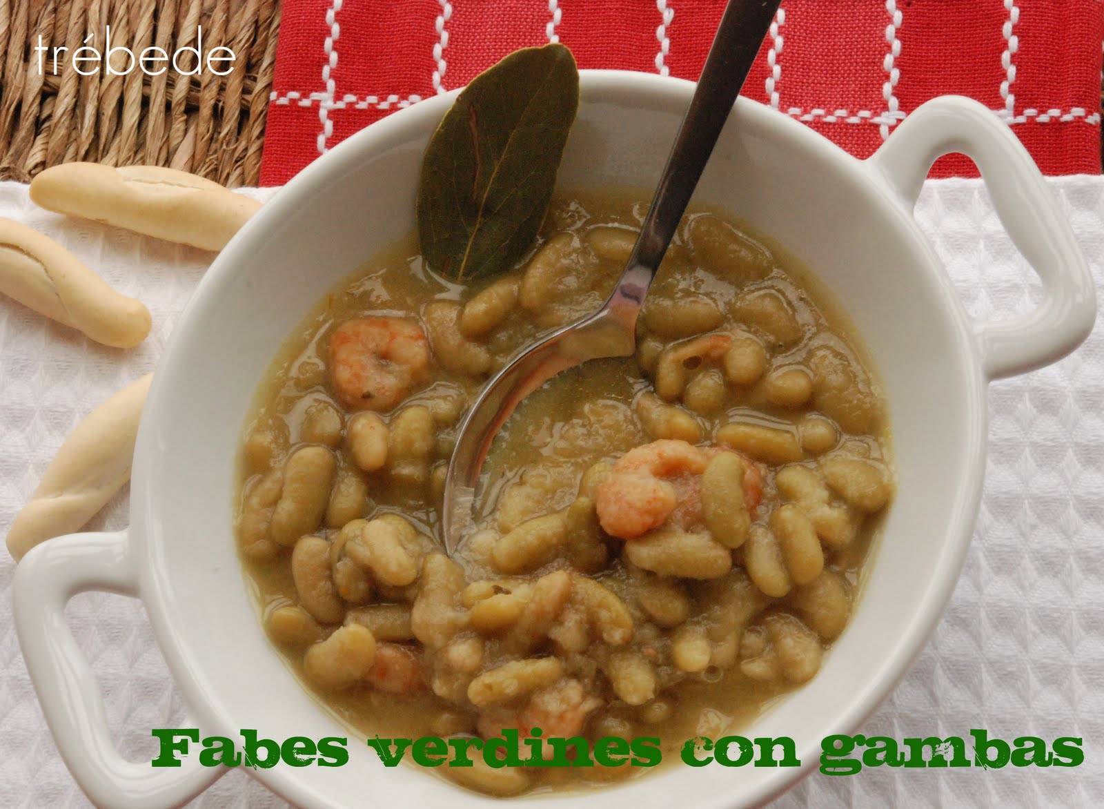 trébede: Fabes verdines con gambas