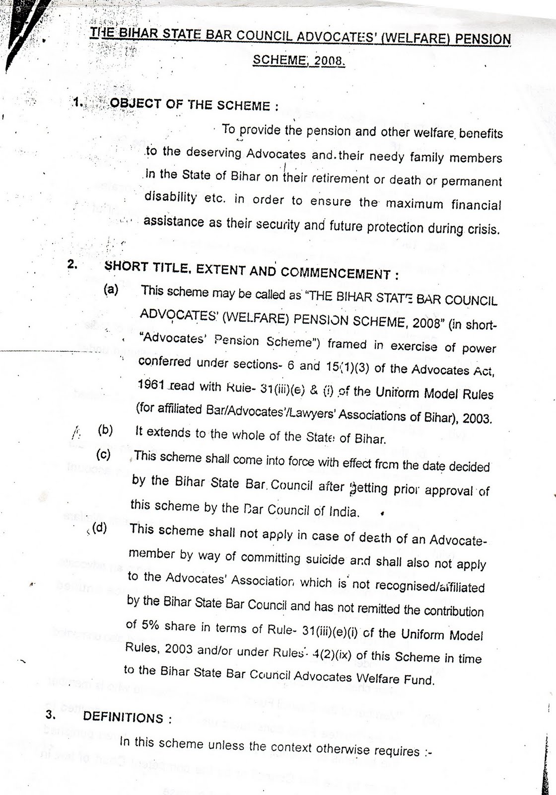 अधिवक्ता पेंशन योजना - एक आंदोलन : Bihar State Bar Council Advocates ...