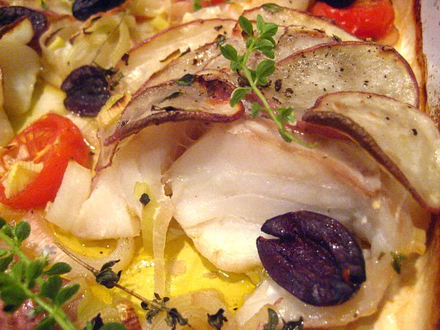 What's for Dinner? Roast Cod w/ Potatoes & Olives