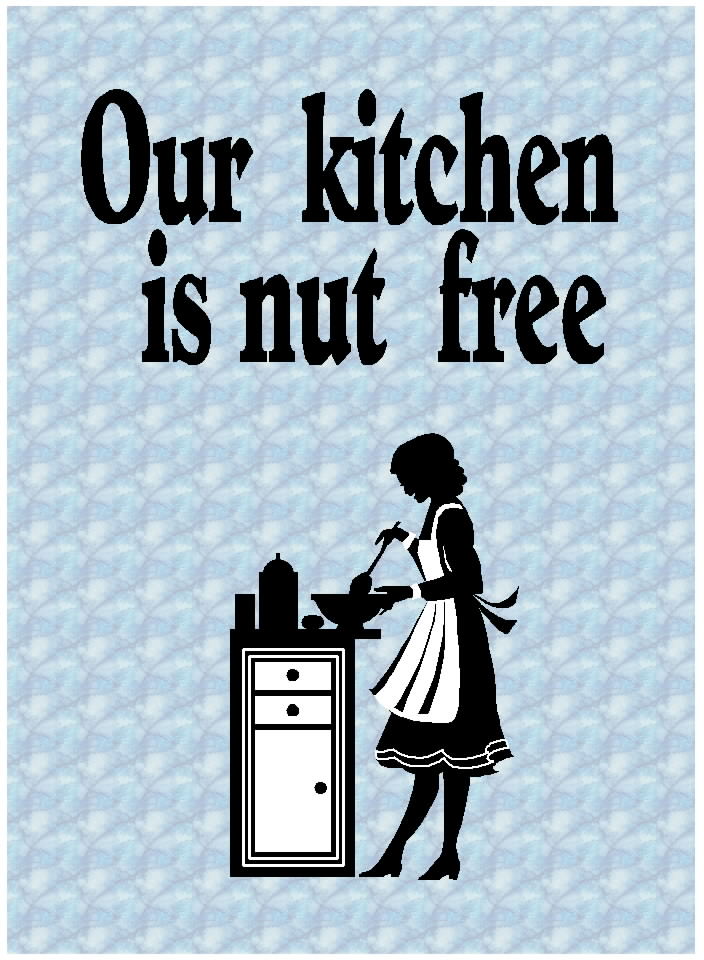 Free Posters and Signs: Nut Free Kitchen