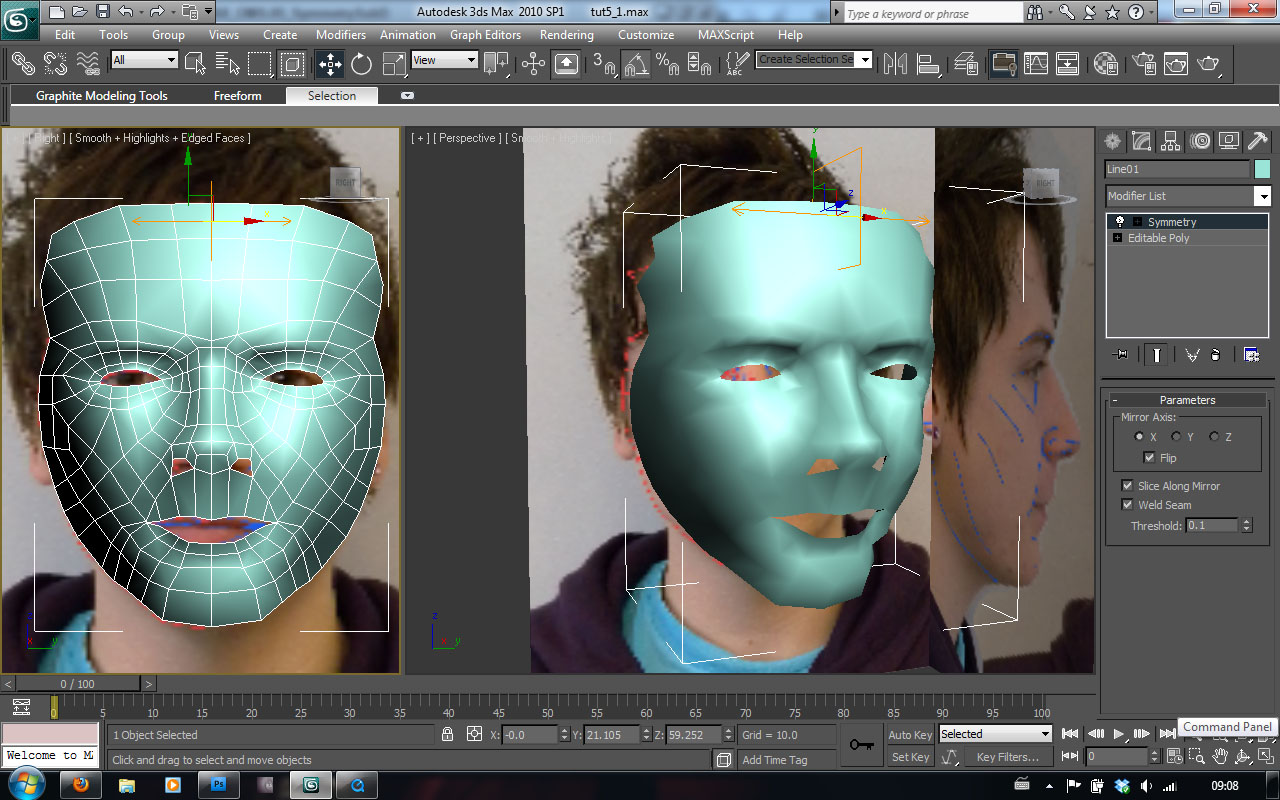 Virtual Environments Head Modelling: Modelling; Part 3