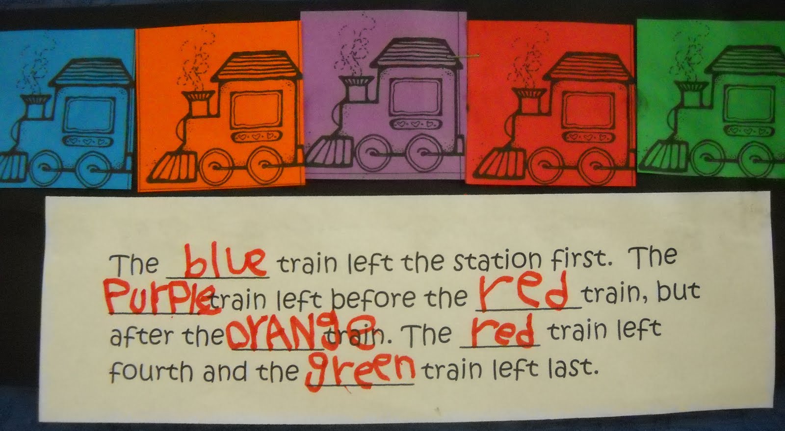 Mrs. Wood's Kindergarten Class: Freight Train Ordinal Numbers