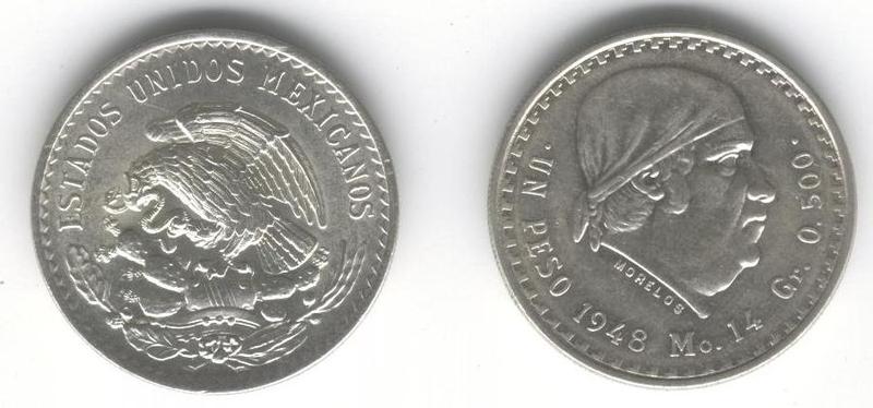 MI COLECCION DE MONEDAS: Un peso Morelos de 1948 “Cacheton”