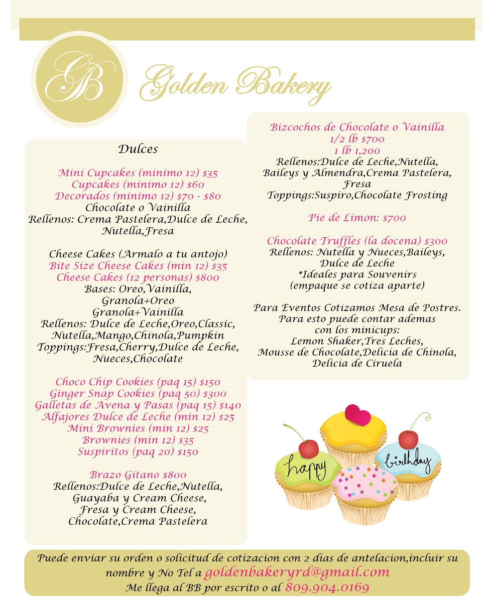 !ndustrial de Marcas: MENU'S GOLDEN BAKERY