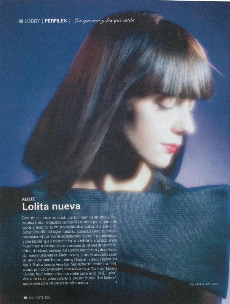 PROPERTY OF ALIZÉE: ALIZEE EN LA REVISTA (DIA SIETE)