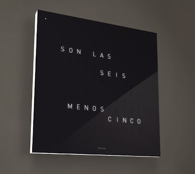 dantada: Diseño: reloj de pared que da la hora con letras