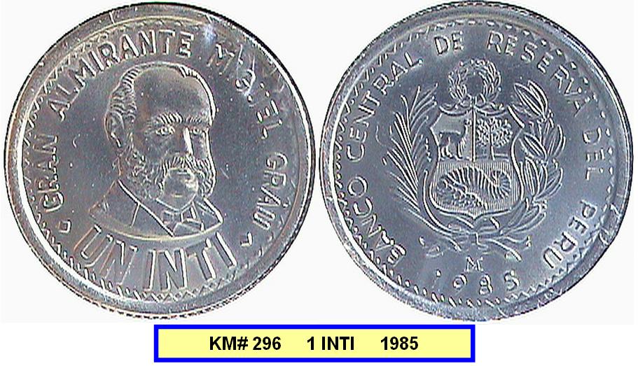 numismatica del peru, monedas peruanas, peruvian coins: INTIS (1985 - 1988)