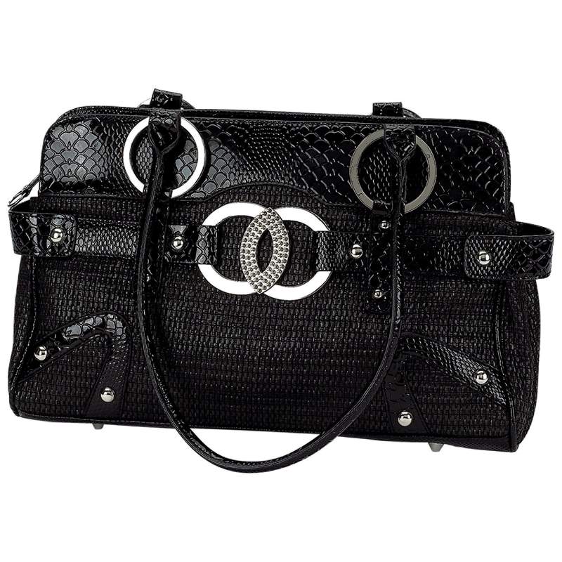 Best Inn Leather: Black Woven Purse