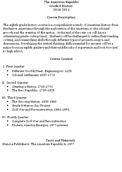 Grade 8 Social Studies Grade 8 Syllabus