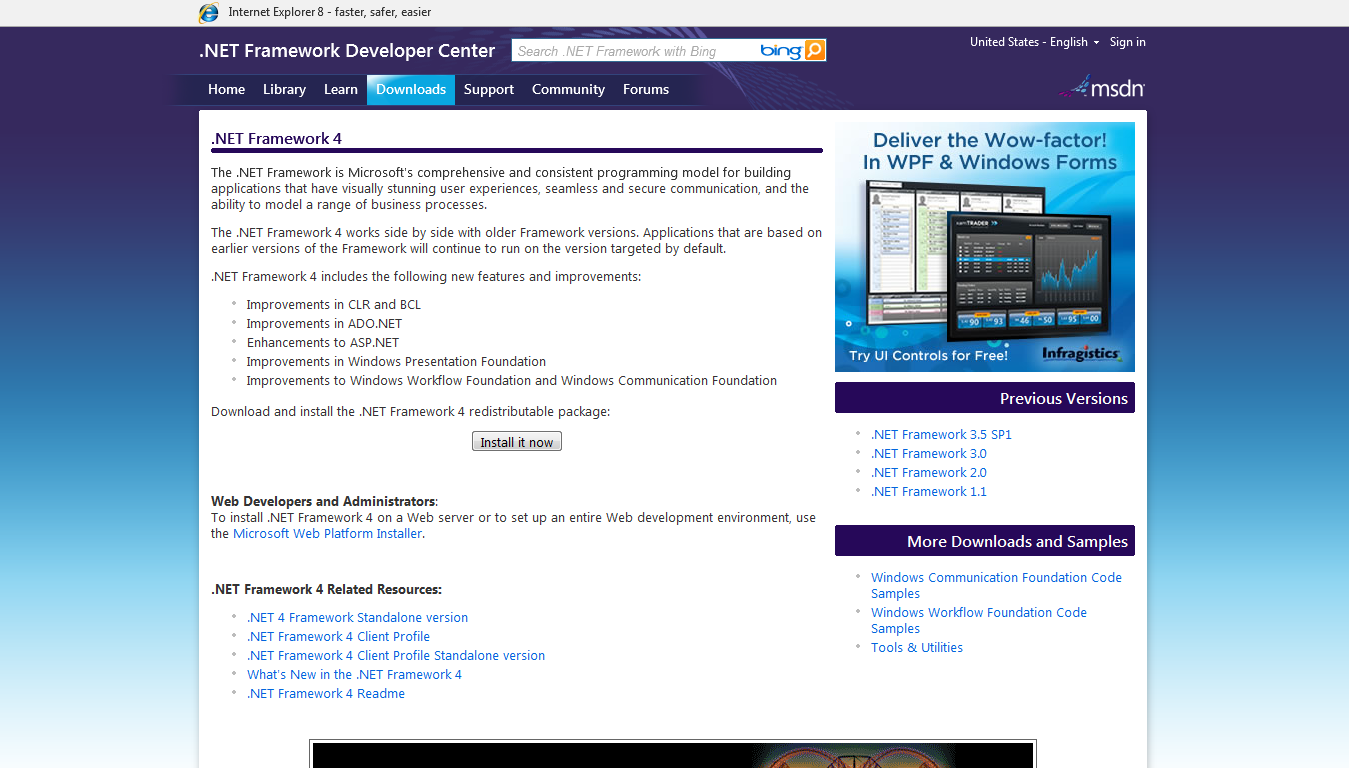 Visual Studio 2010: Choosing a .Net Framework Version