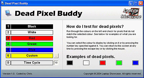 Software Dead Pixel Buddy 1.1 - yudha software gratis