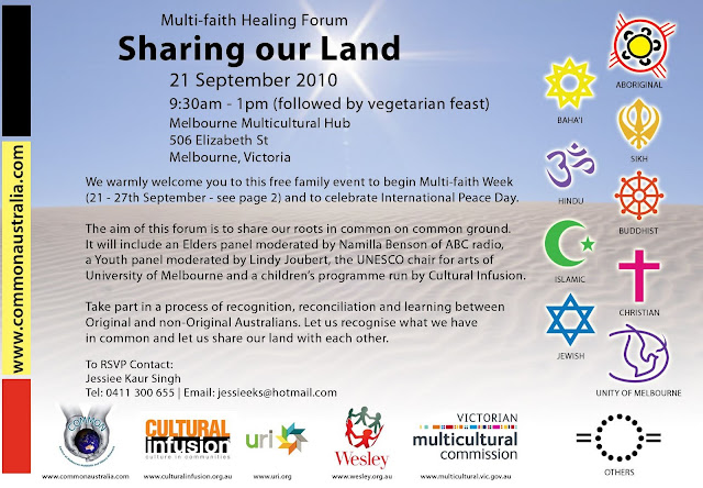The Network: COMMON AUSTRALIA : MULTIFAITH WEEK AND EVENTS: SEPTEMBER 2010