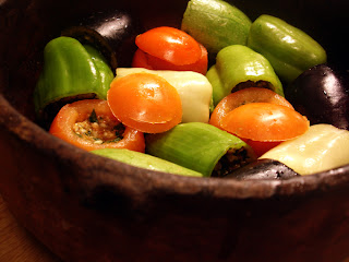 libyan food: Mixed Stuffed Vegetables: Tajin Mahshi محشي مشكل