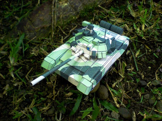 omochagami.blogspot.com: T-90 Tank papermodel