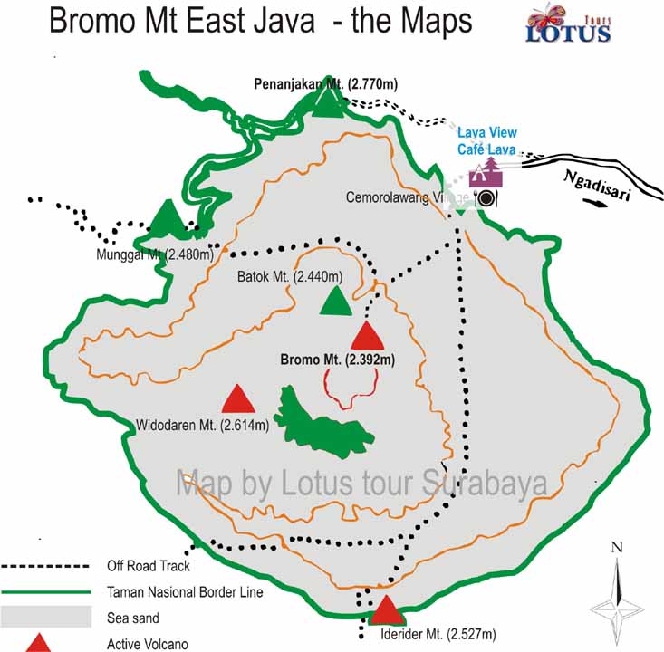 Surabaya Bromo Map