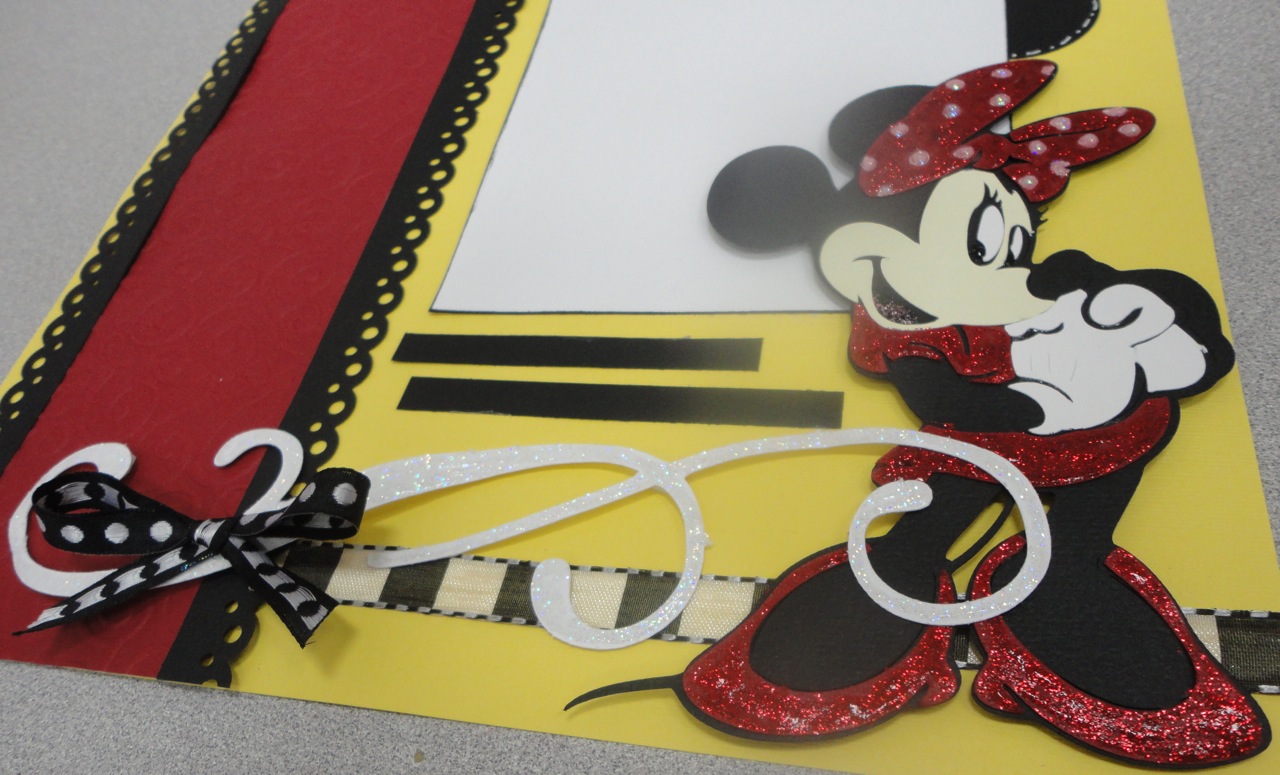 Scrap-Stickle-Pop: Updates, Minnie Layout with Ribbon and More!