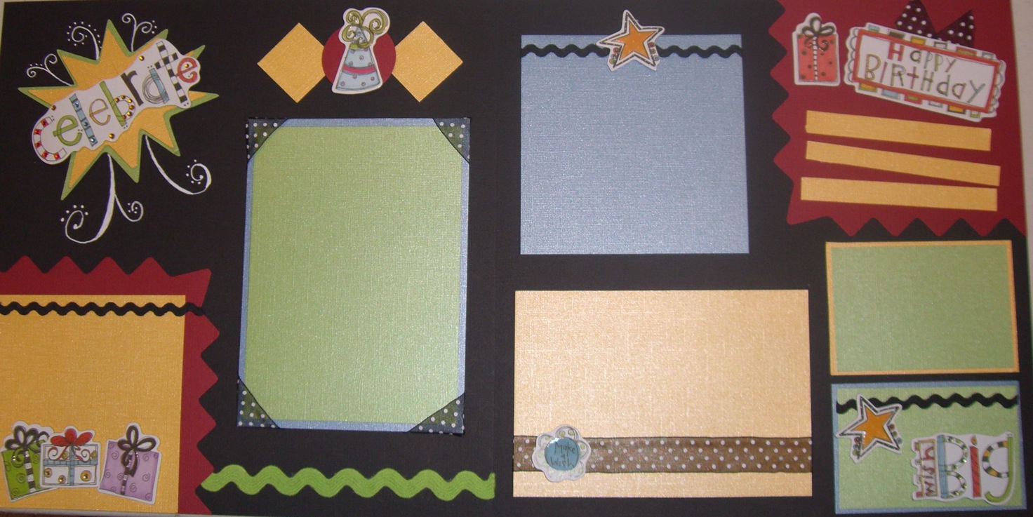 Scrap-Stickle-Pop: Birthday Layouts