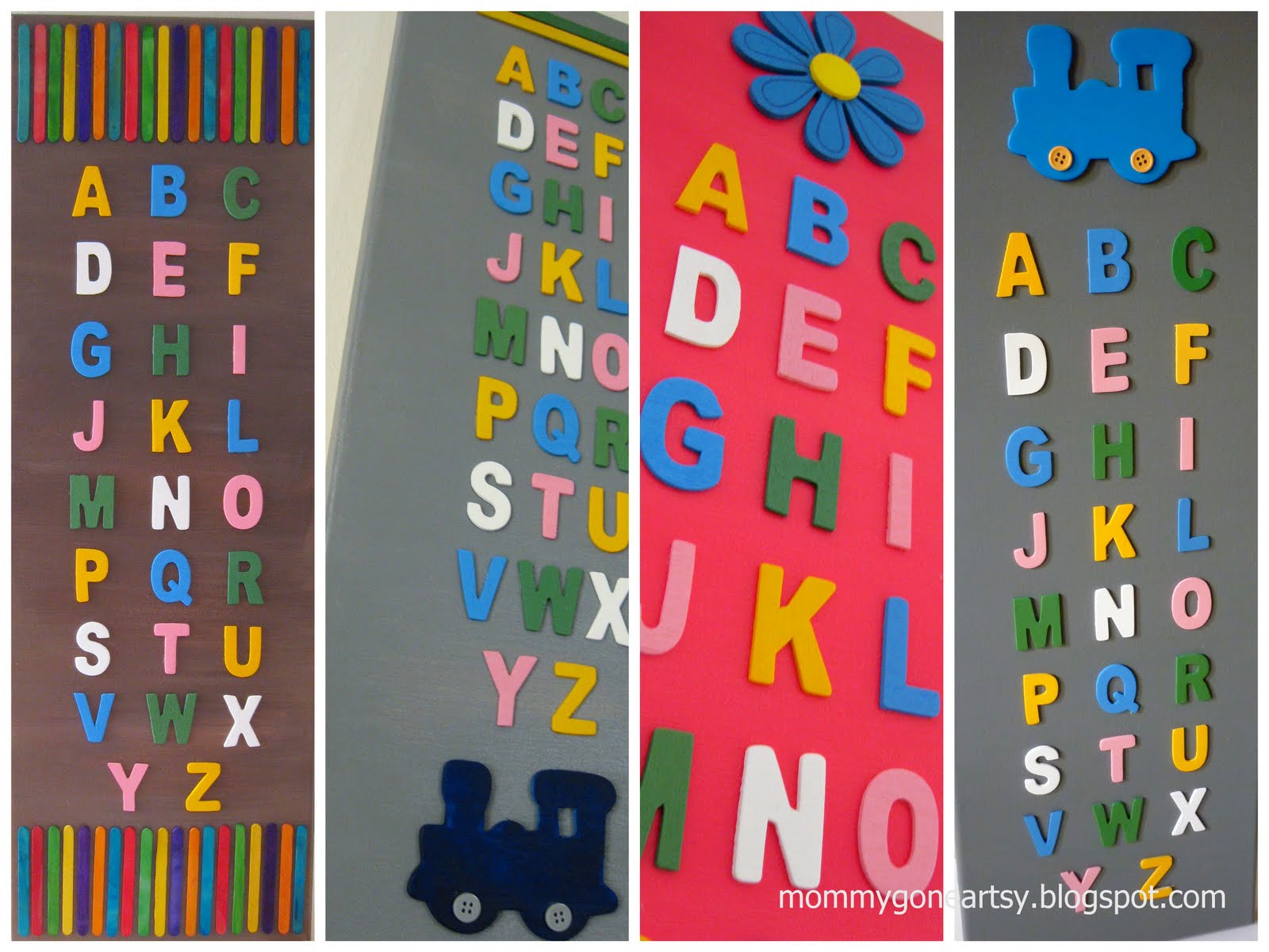 Mommy Gone Artsy: Alphabet Canvases at BabyPinkCraft