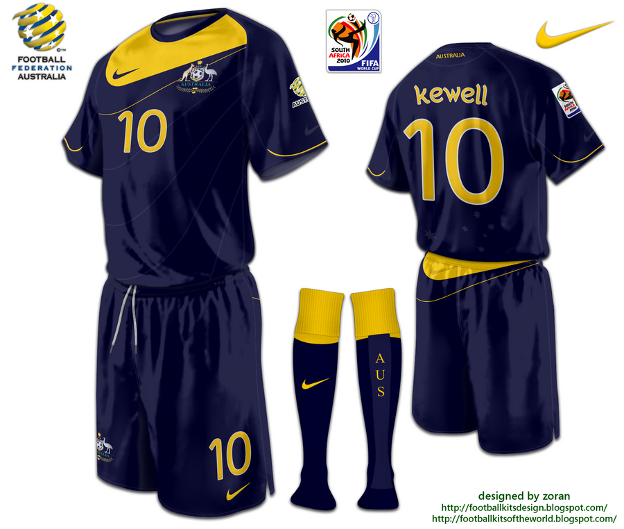 football kits design: Australia World Cup 2010 fantasy kits