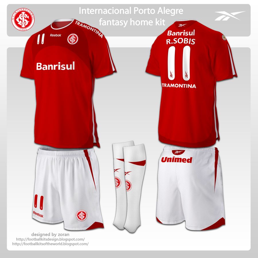football kits design: Internacional Porto Alegre fantasy kits
