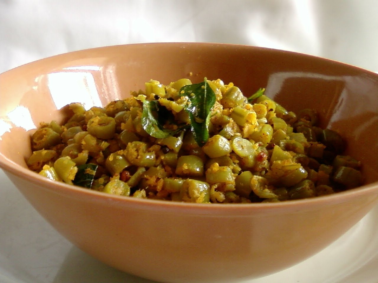 Beans Kobbari Karam ~ Beans And Coconut Curry - Blend with Spices