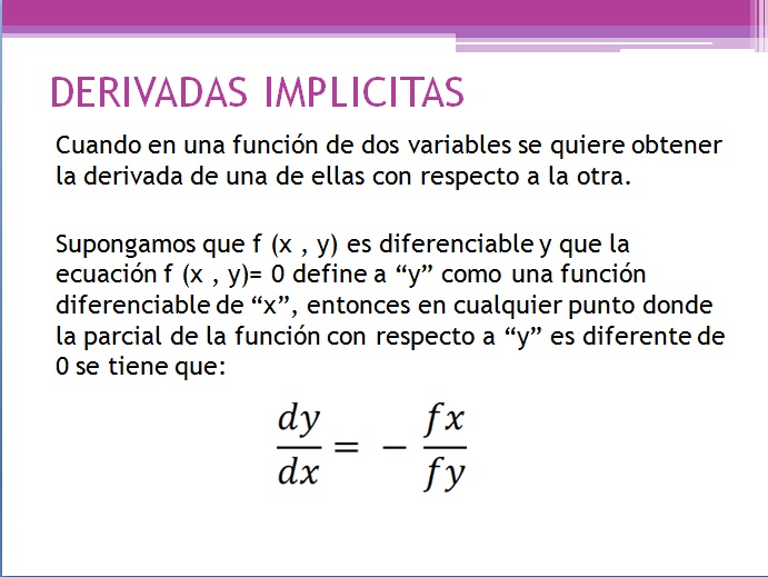 MATE III: DERIVADAS IMPLICITAS