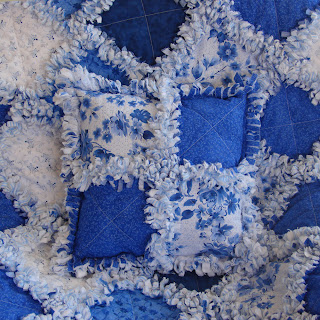 Baby Rag Quilts: Blue and White Lap Quilt Throw Rag Quilt