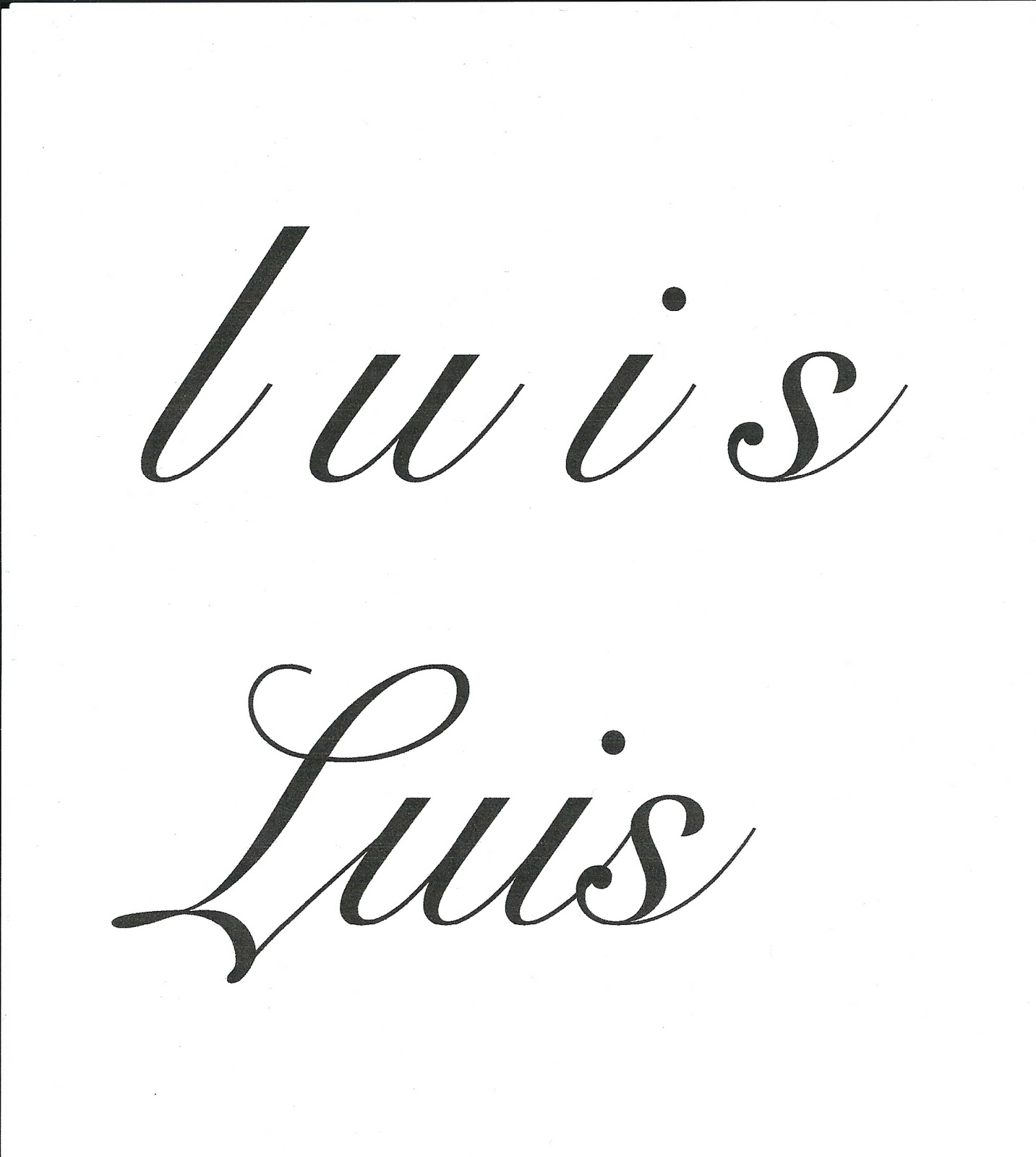 Design Practice: Development of my typeface for Luis.