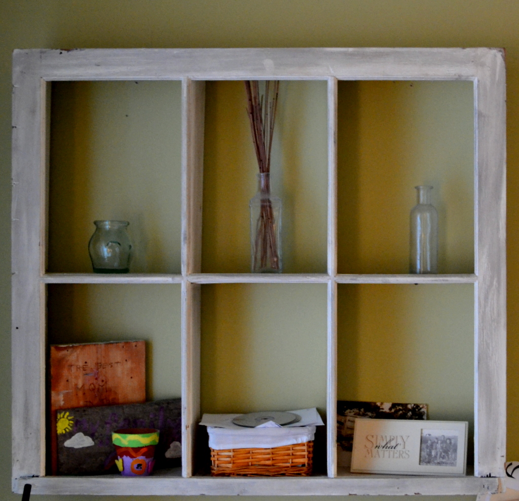 Thrifty Decorating: Using old windows as storage solutions