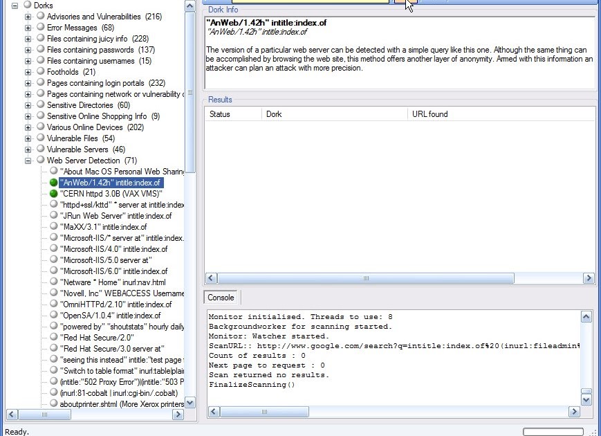 i-Xploit: Goolag: Google Database Scanner