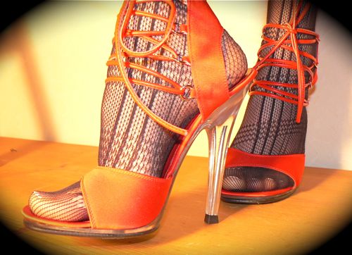 High Heels and Stockings Blog: 5 inch red high heel stiletto sandals