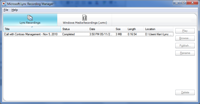 Ken's Unified Communications Blog: Lync Call Recording