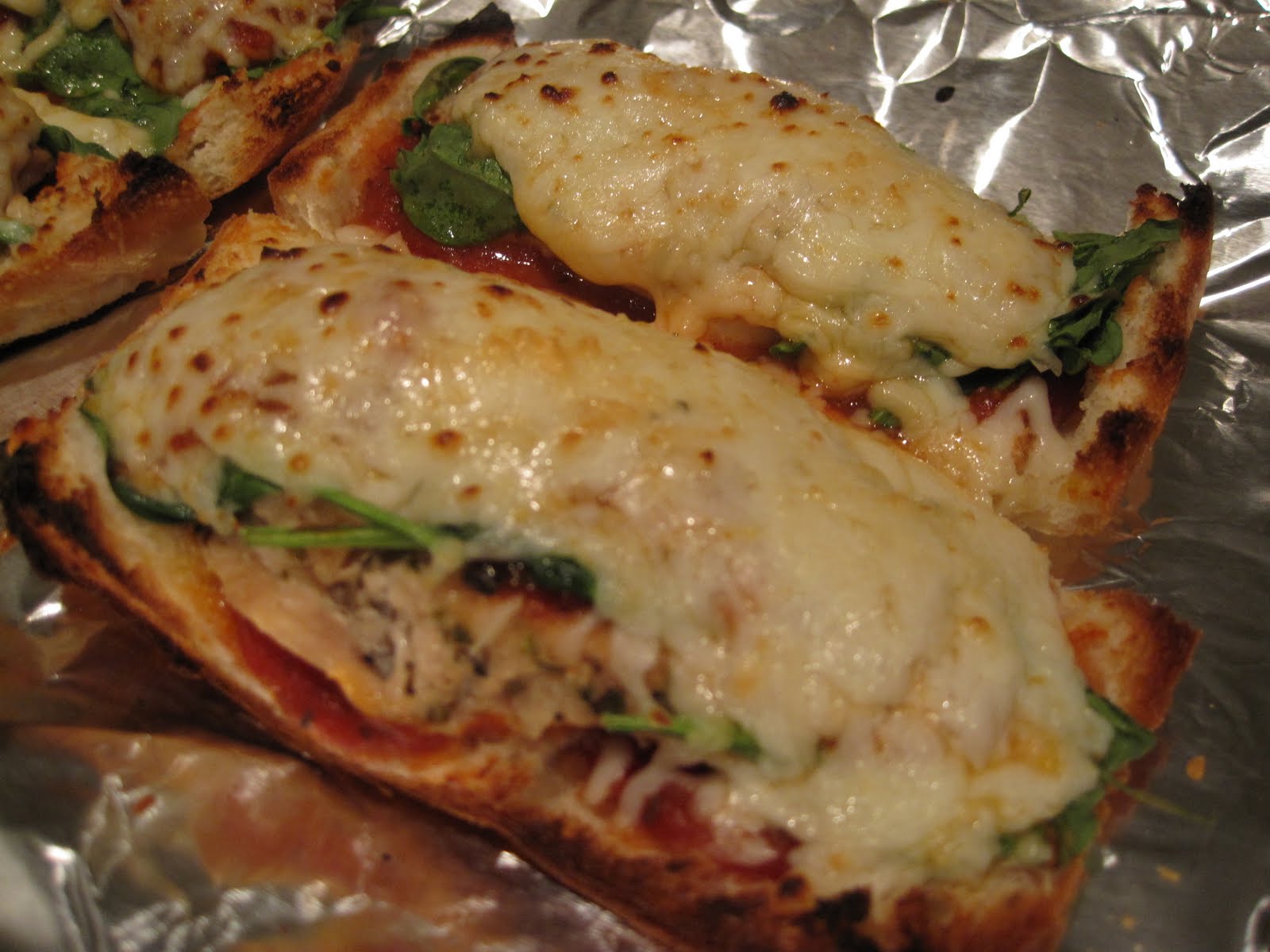 Table For Two: .open-faced chicken parmesan sandwich.