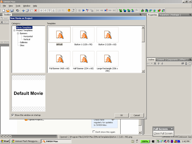 Animasi Flash Menggunakan SWISH: Tutorial Swish Max 3 (siri 1)