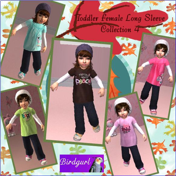 Birdgurl's Sims 2 Creations: Toddler Female Long Sleeve Collection 4