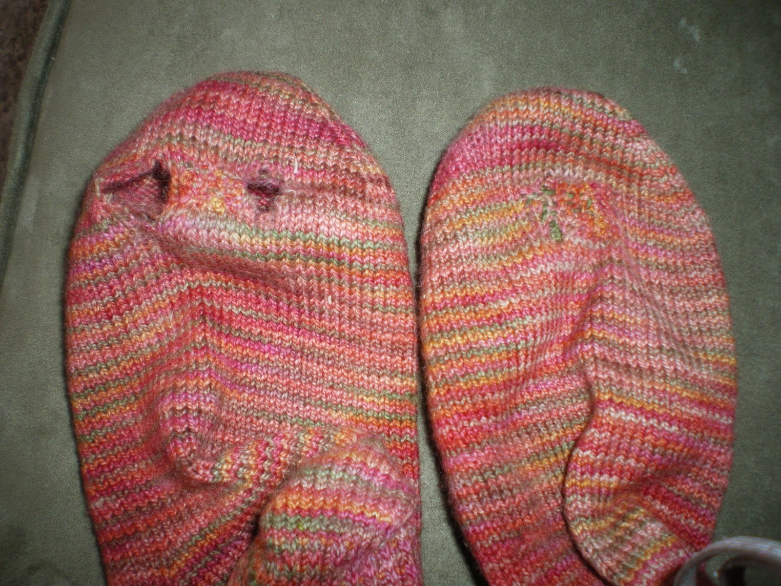 Knitting With Anne: Mending Knitted Socks With A Knitted Patch