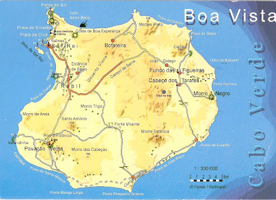 Postcard A La Carte: Cape Verde - Boa Vista - Island Map