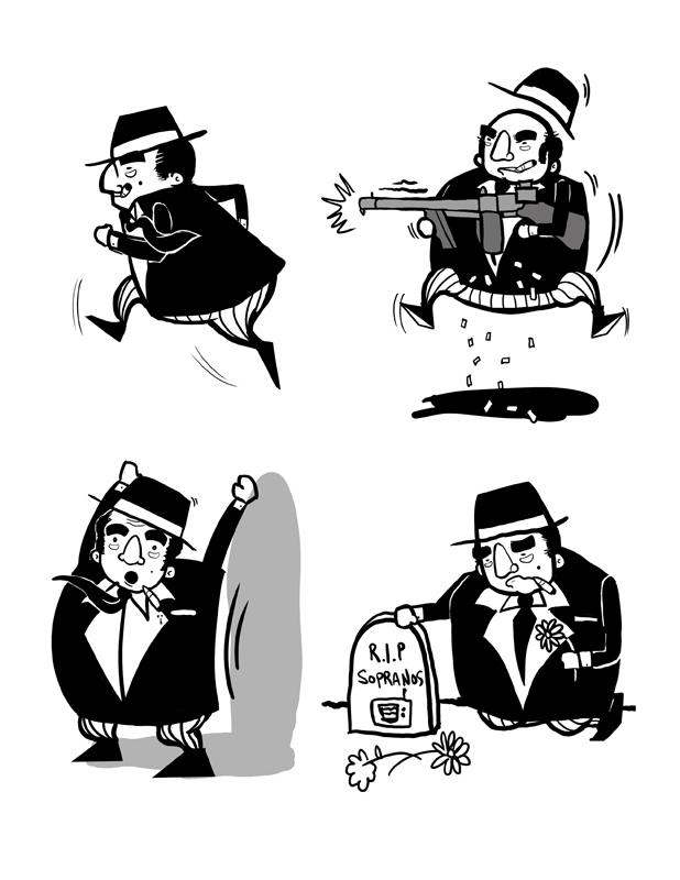 Paranoid Illustrator: Mob Boss Character