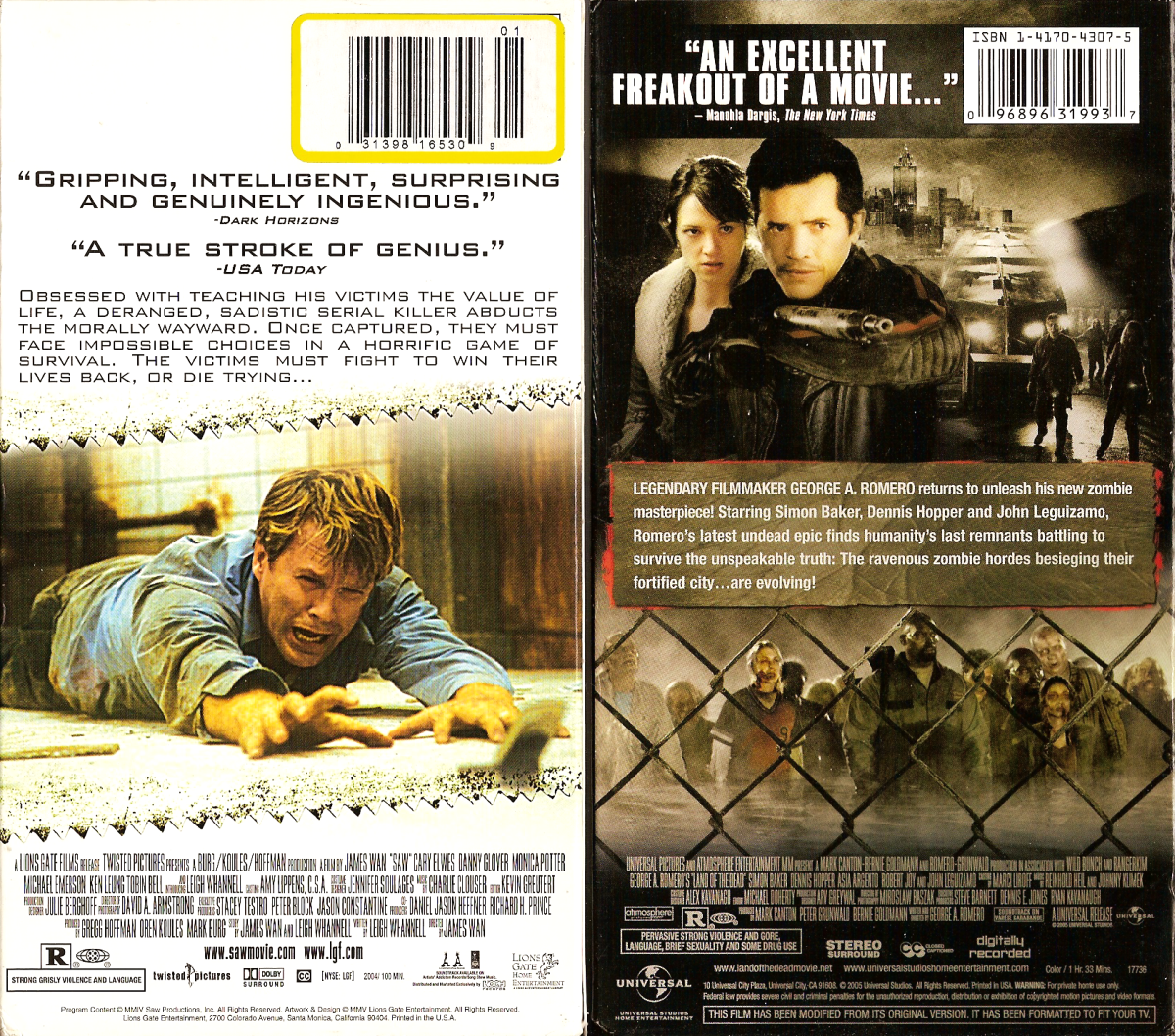 Basement of Ghoulish Decadence: The Tail End of Horror on VHS - Saw ...