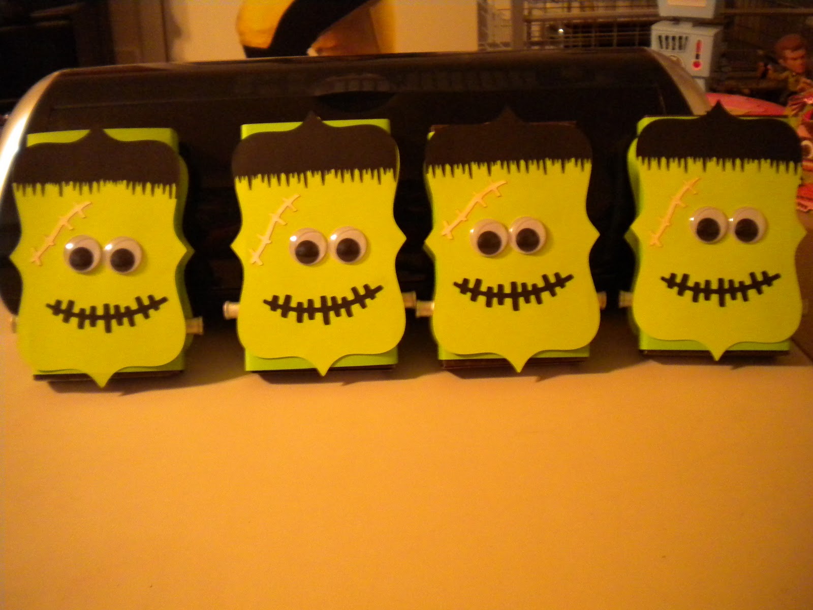 Jean's Crafty Corner: Day 2 of Halloween Projects: Frankenstein Candy Boxes