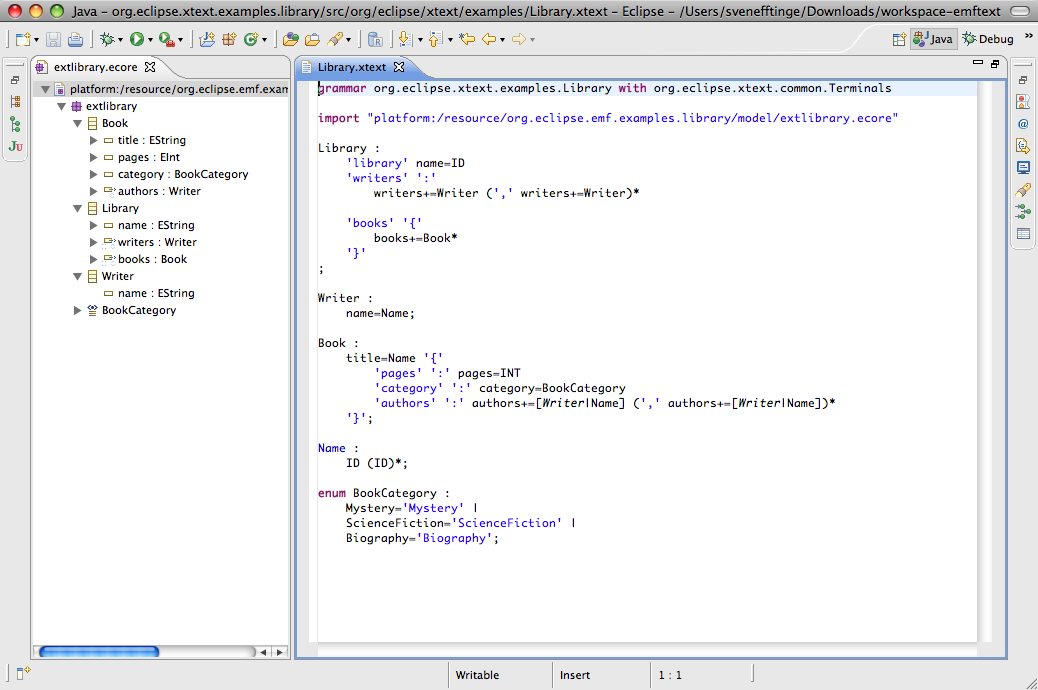 Sven Efftinges Blog Xtext Using Existing Ecore Models