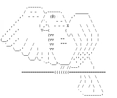 Kiwi's Angels: ASCII-Art parrots