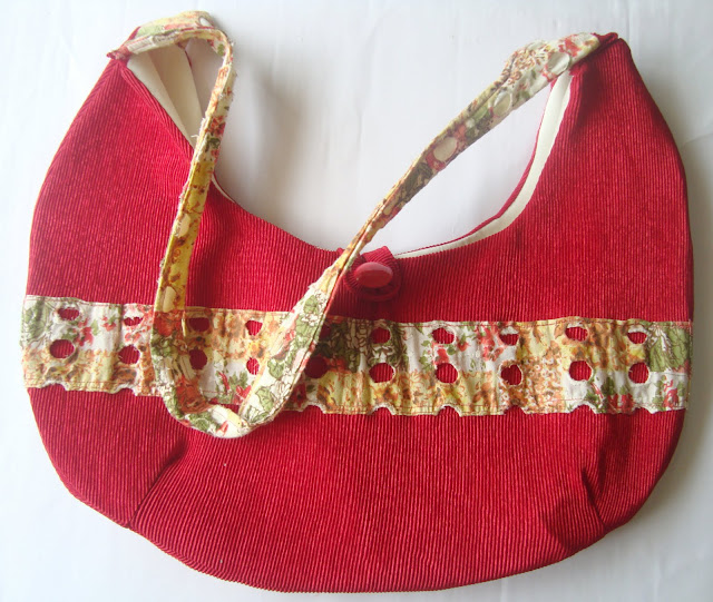 Arm Candy For You: Corduroy circular purse -Tutorial