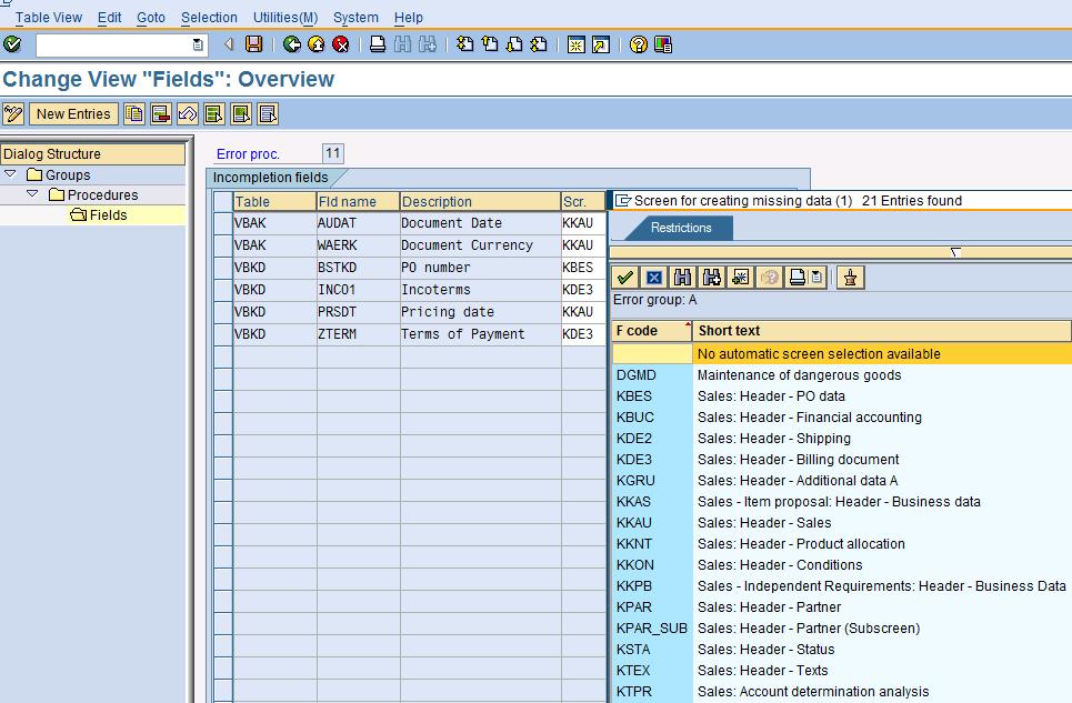 SAP Treasure Box: Set incompletion message group for Sales Order