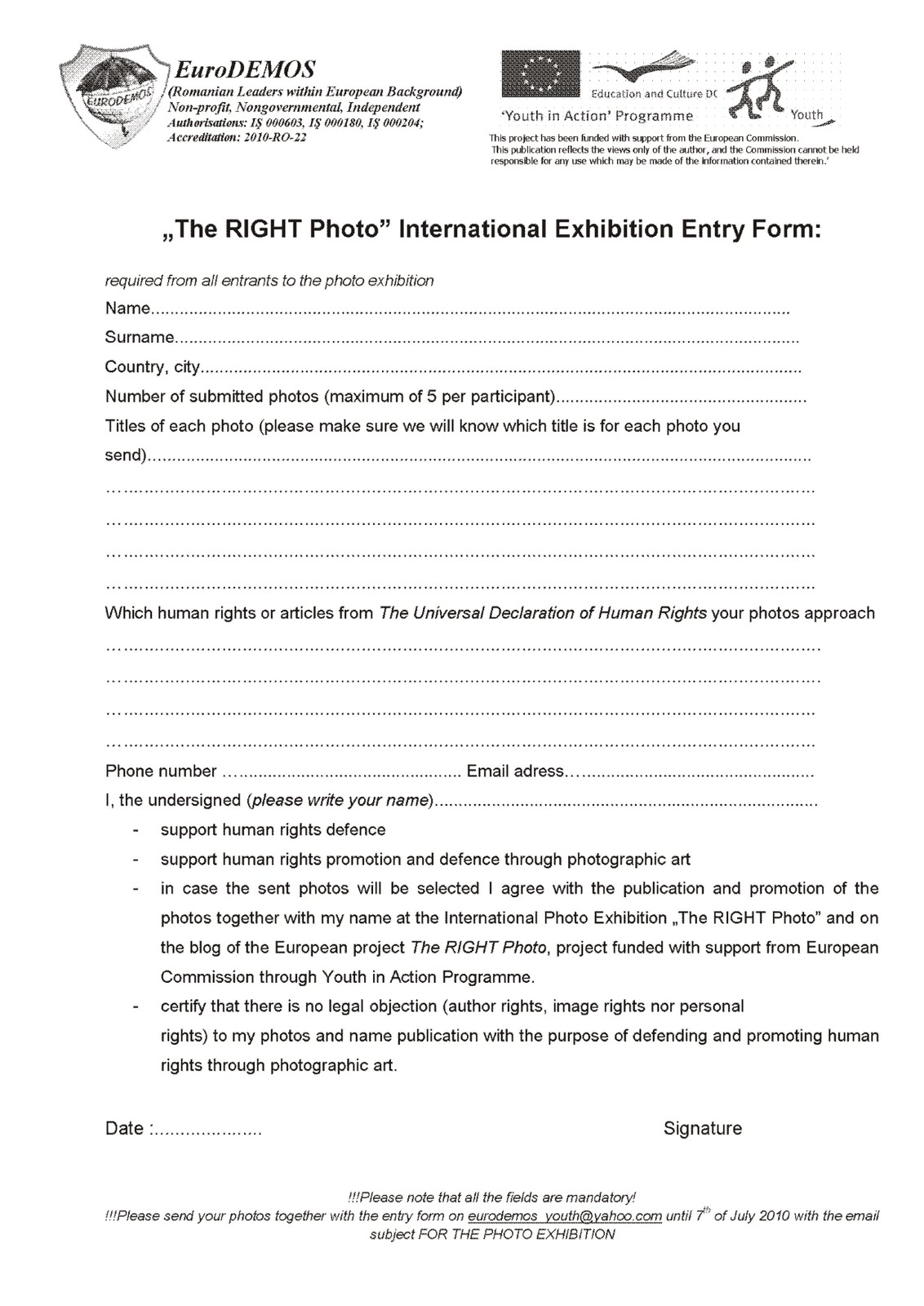 The RIGHT Photo: Call for photo exhibition