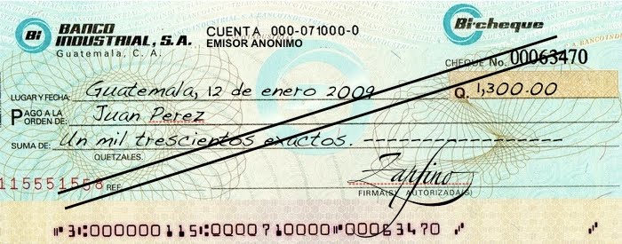 El cheque cruzado - Informepedia