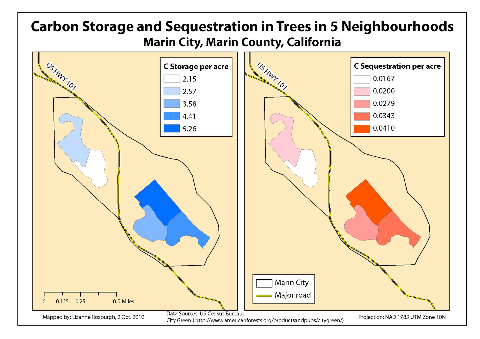 Lizanne's GIS Blog: Project 2. Analyze. Carbon storage and ...